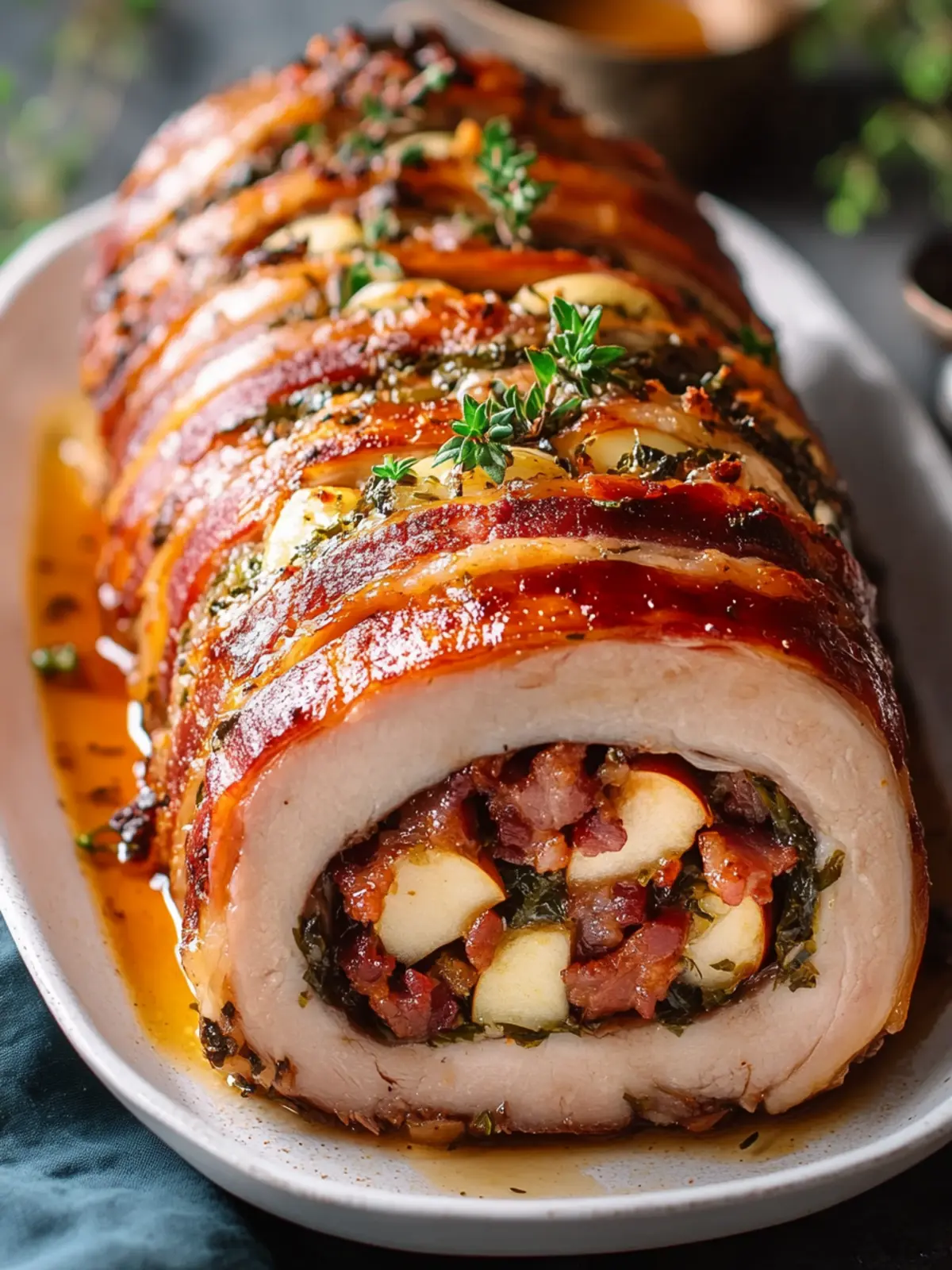 Savory Apple & Bacon Stuffed Pork Loin Roll for Your Feast - Quickest ...